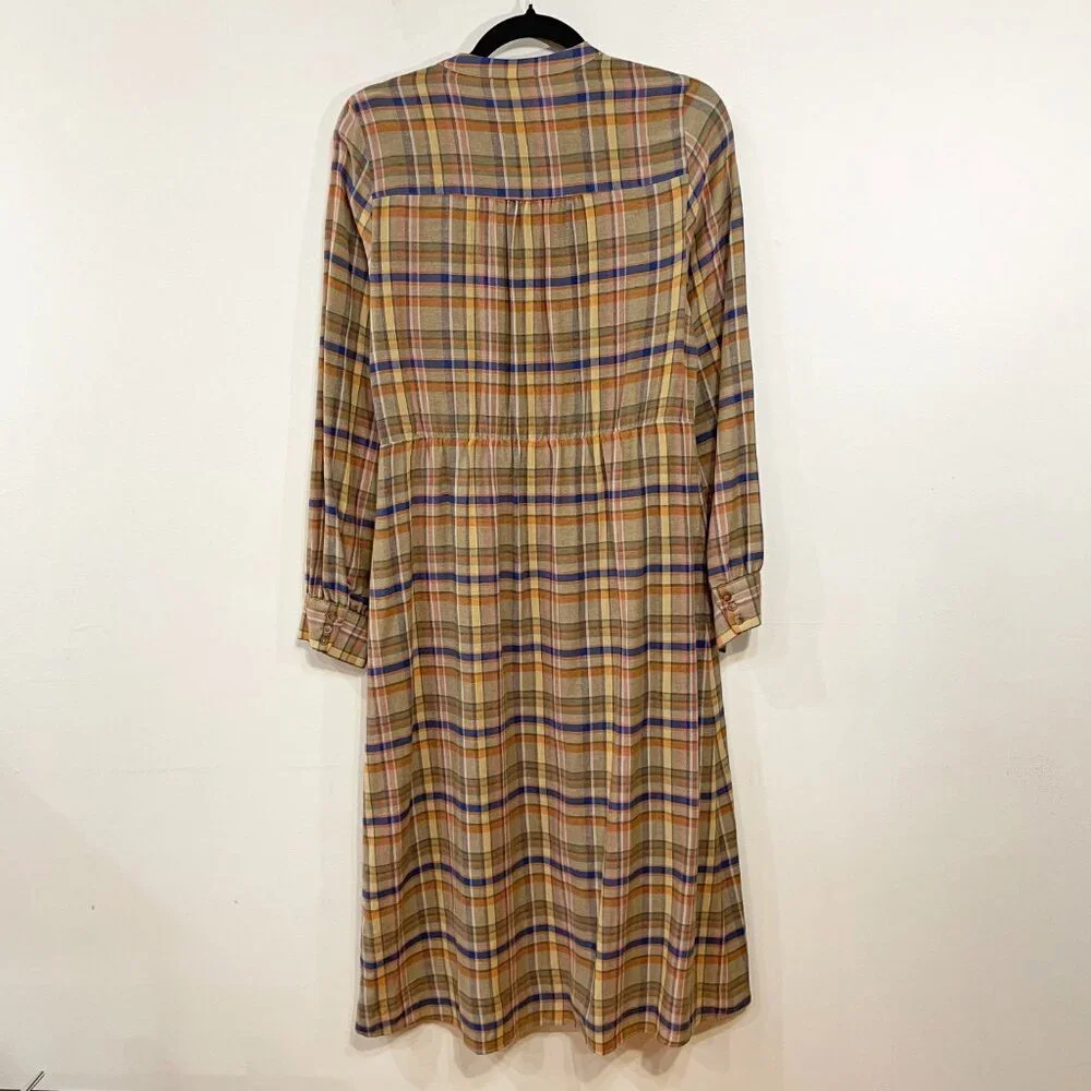 Sezane | Dresses | New Sezane Alix Cotton Plaid Shirtdress Folk Check ...